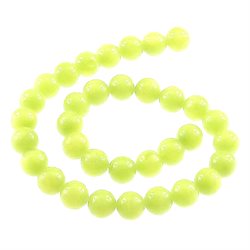 Imiteret Jade. 10 mm. Fluorescerende neon farve. Lime/gul
